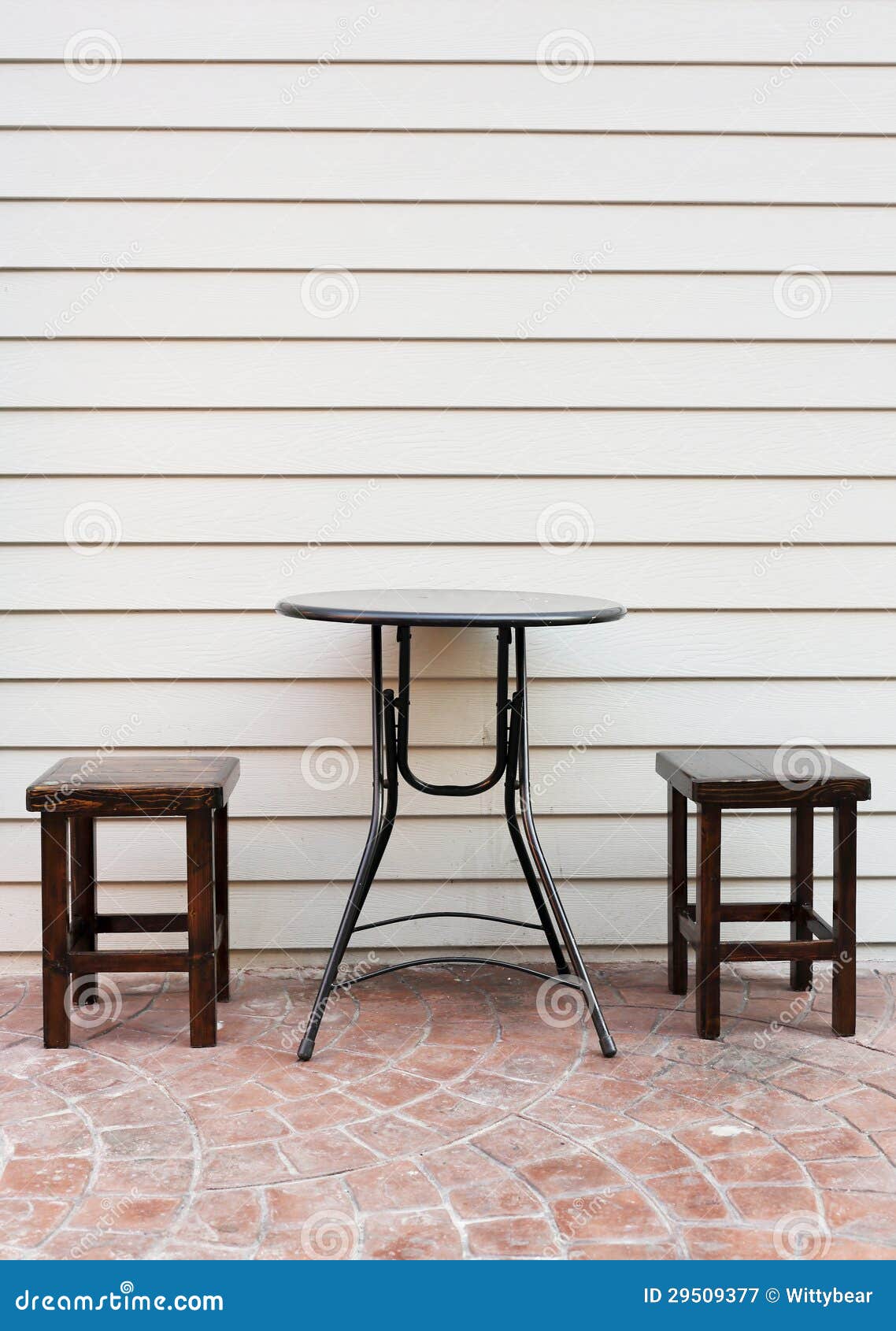 Two Chair and a Table on Wood Background Stock Image - Image of real ...