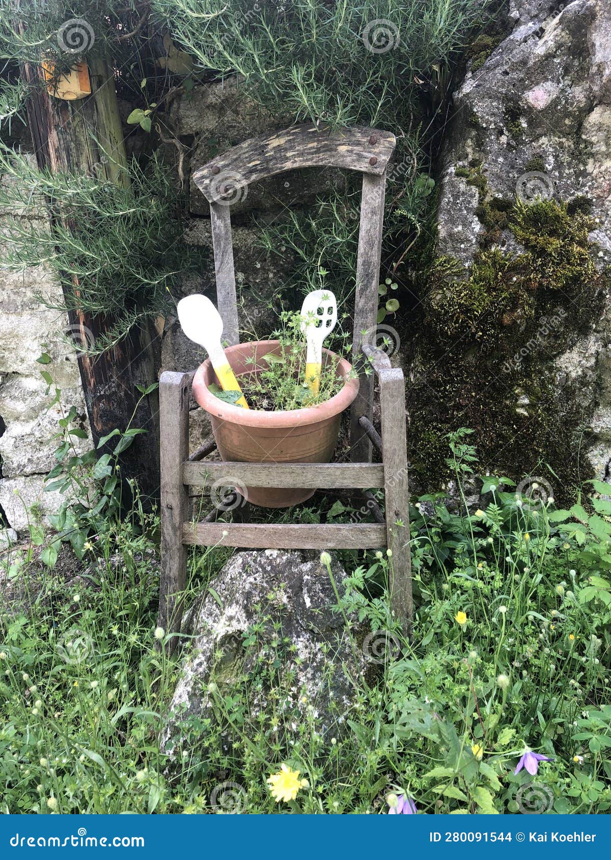 Chair with Tools on the Island of Lefkas Stock Photo - Image of tool ...