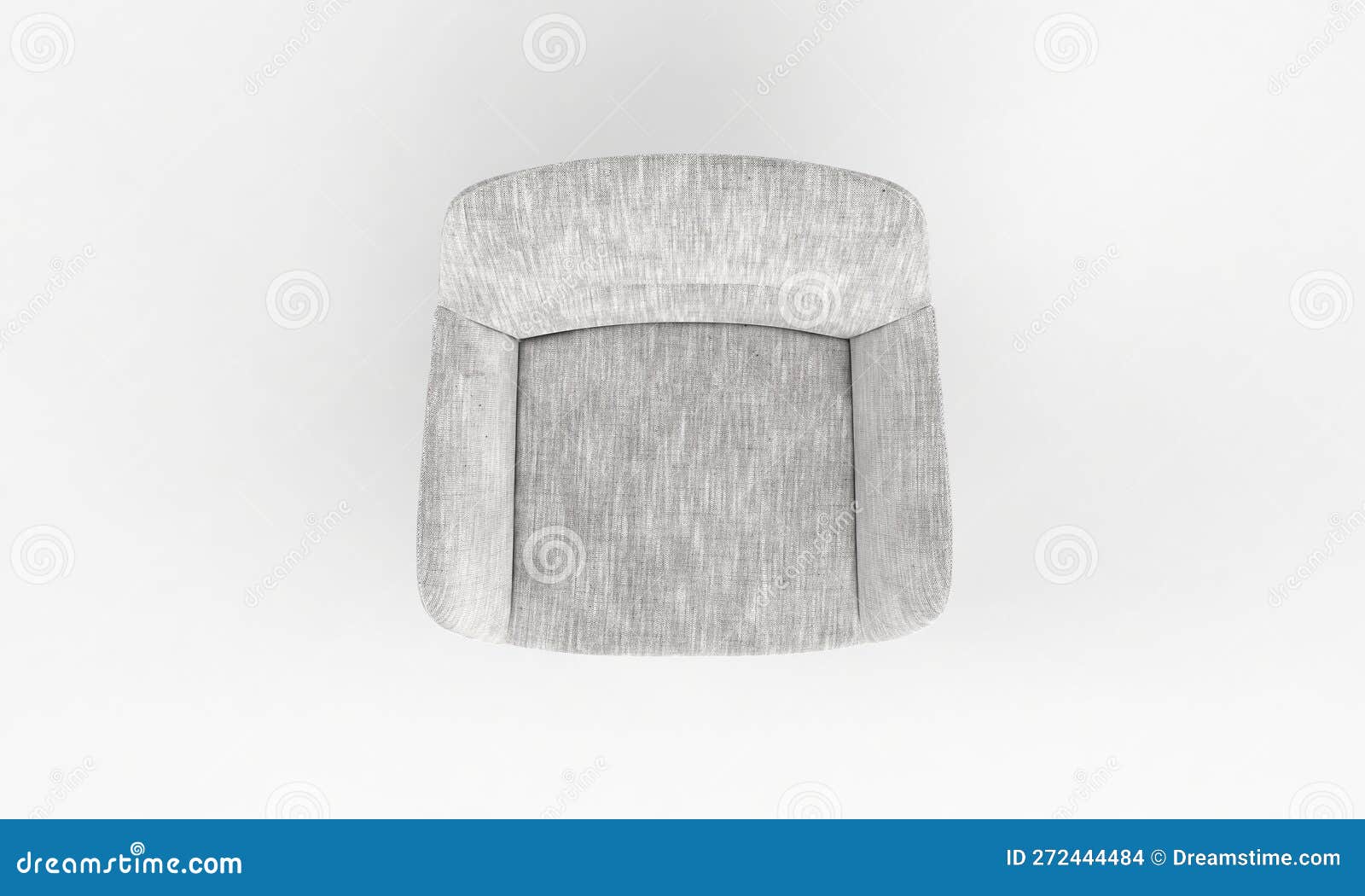 Single Sofa 3D Rendered Realistic Furniture Top View Stock Illustration ...