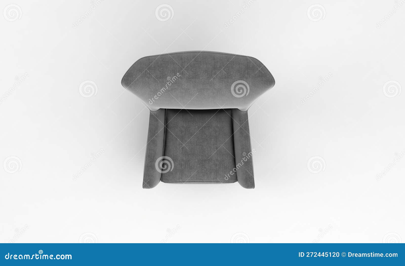 Single Sofa 3D Rendered Realistic Furniture Top View Stock Illustration ...
