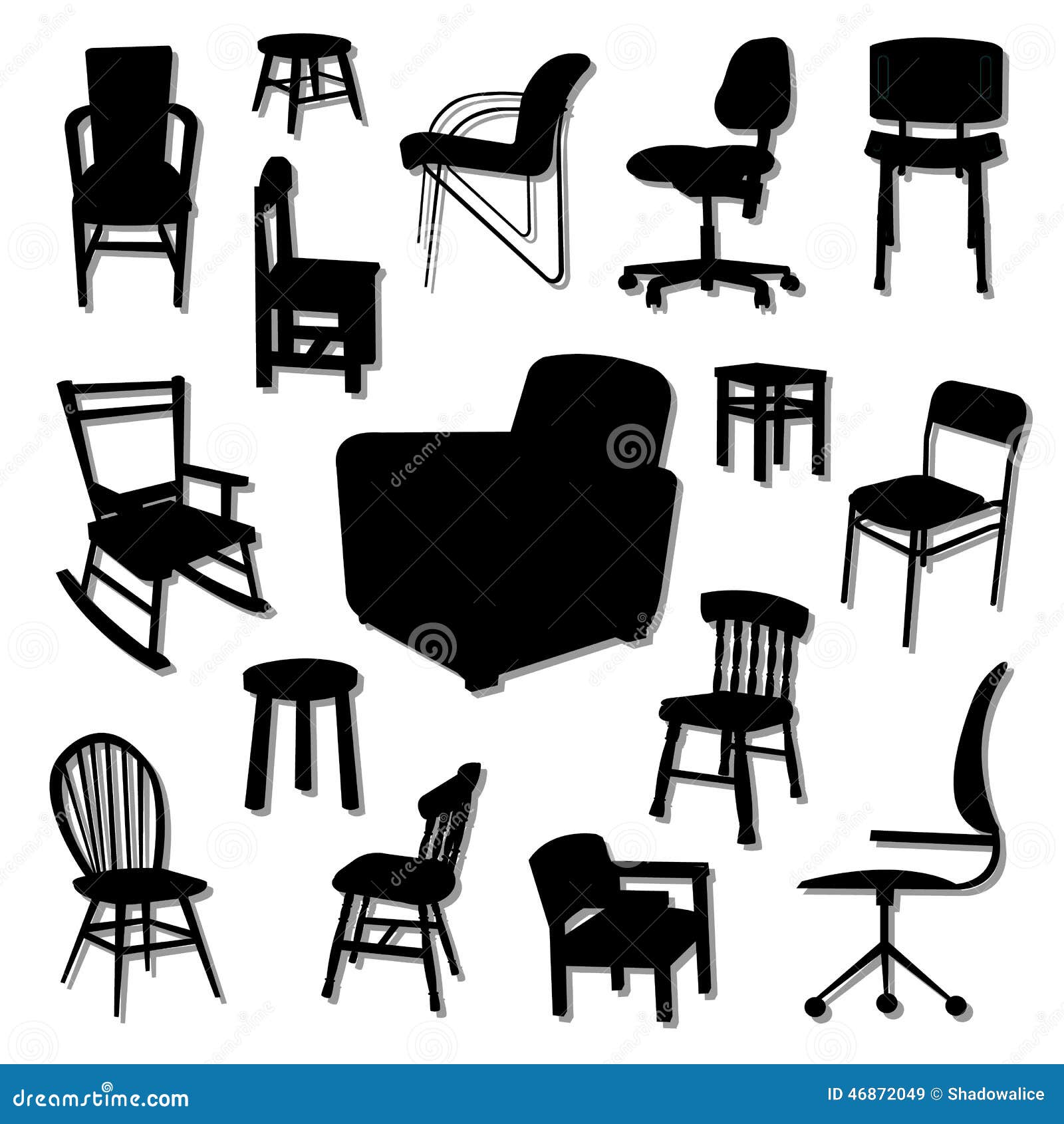 Chair Vectors Sets stock vector. Illustration of dinner - 46872049