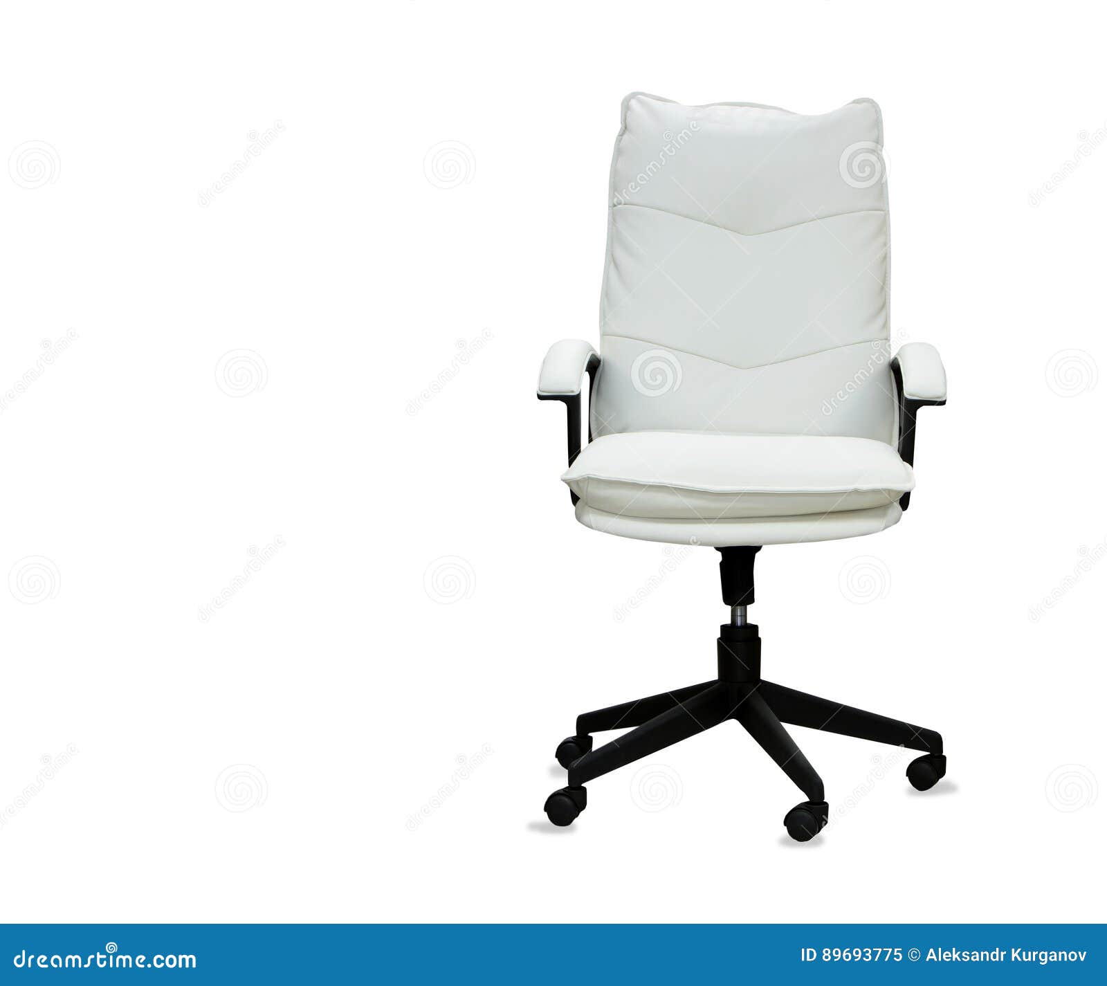Chair from White Leather Isolated Stock Image - Image of hand ...