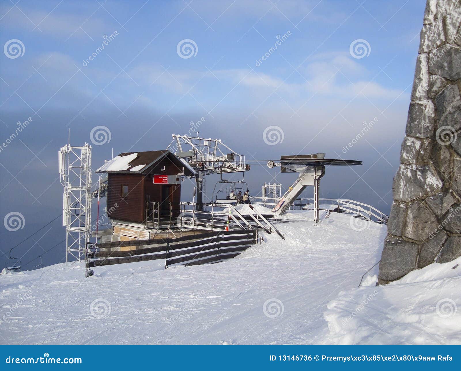 Chairlift topstation 3 stock photo. Image of topstation - 13146736