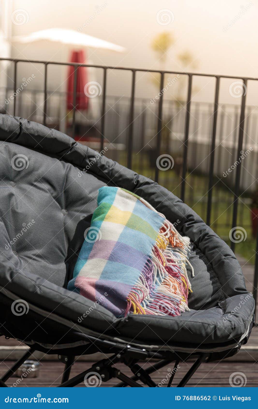 Chairs in balcony stock photo. Image of decor, cushion - 76886562