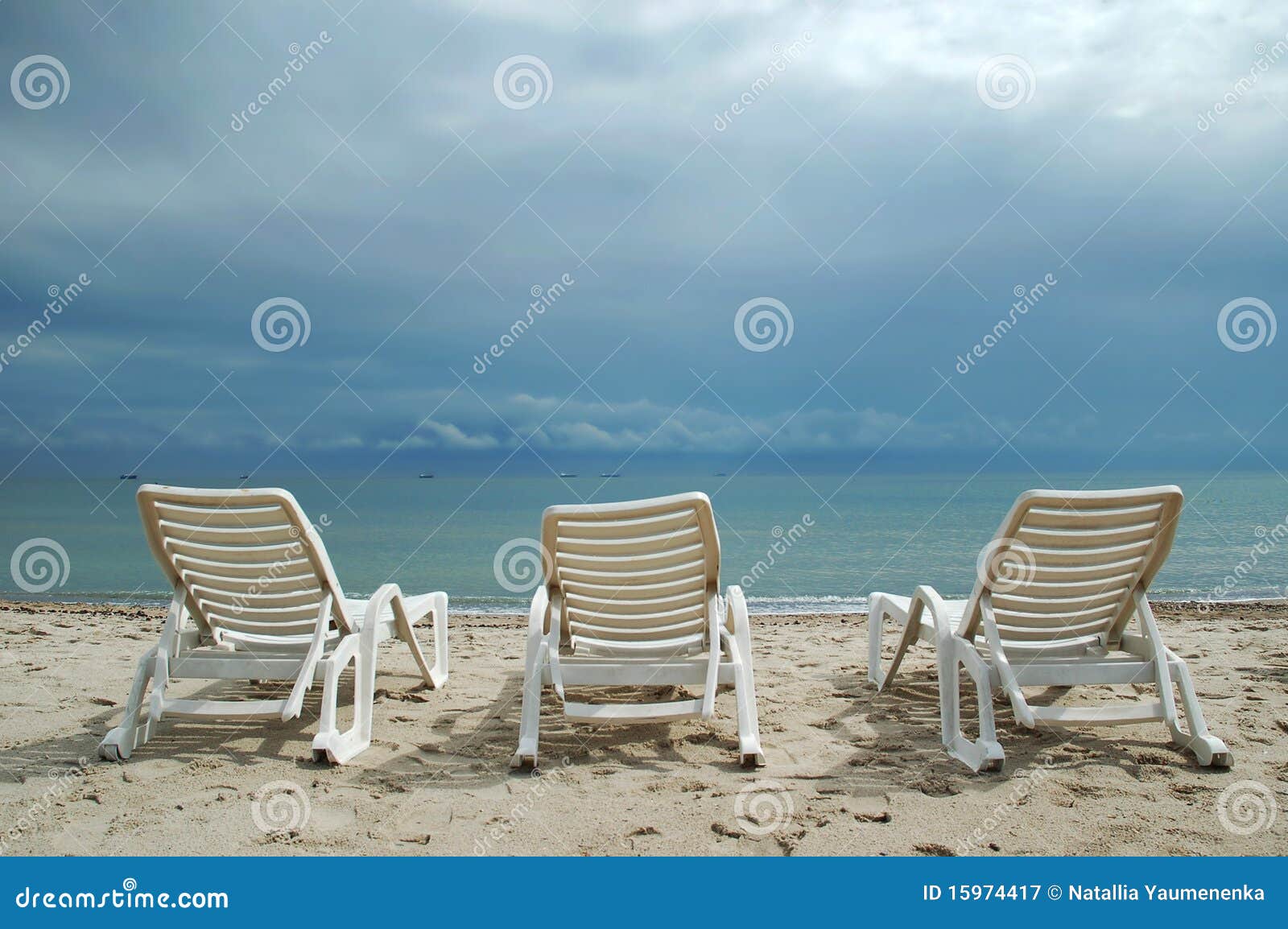 Chairs on the beach stock image. Image of summer, coastline - 15974417