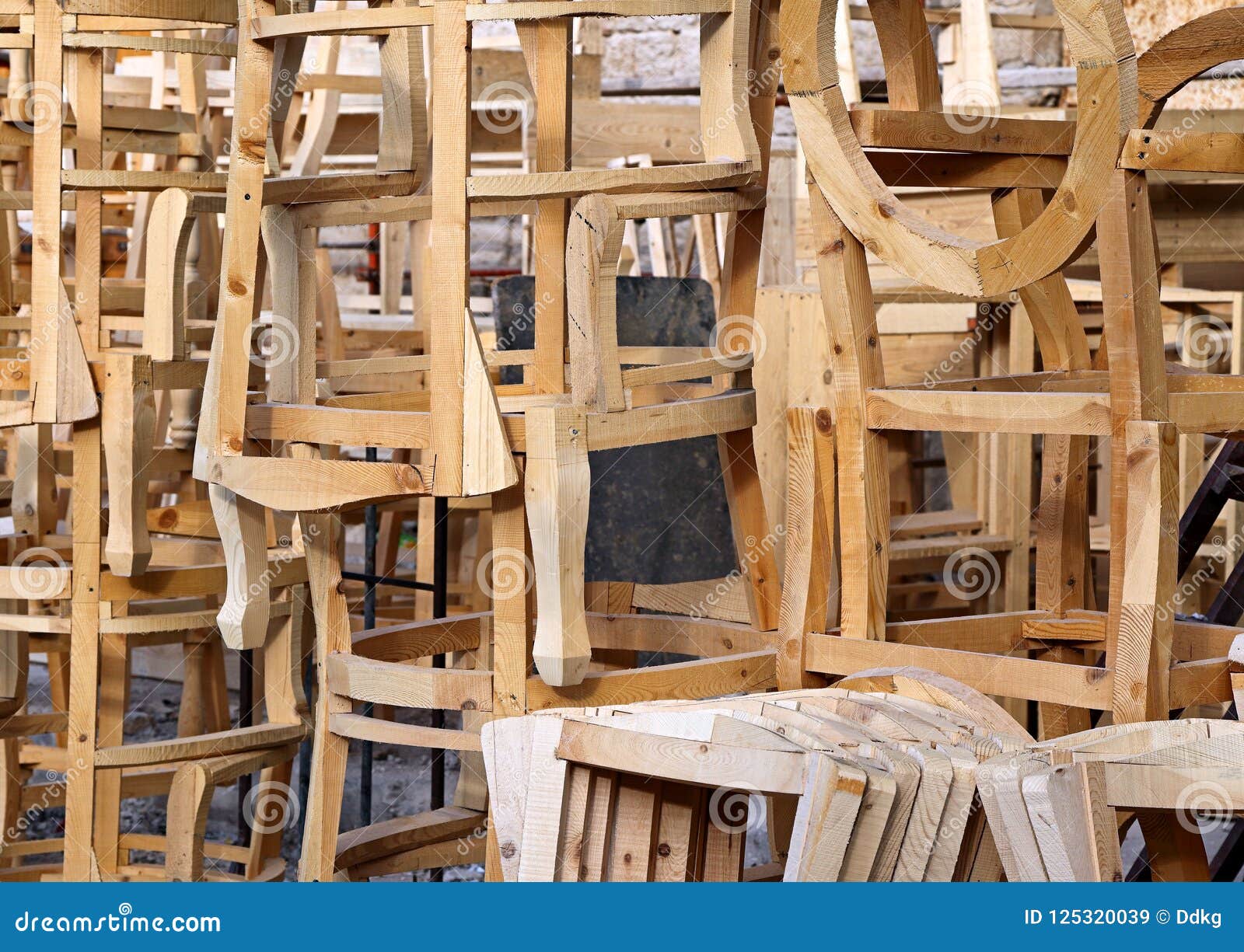 Chairs Being Built by Carpenter in Lebanon Stock Image - Image of ...