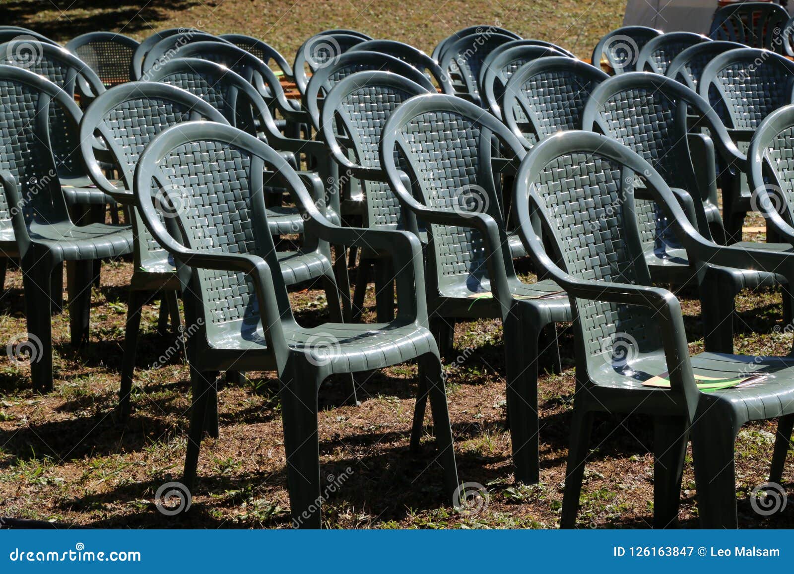 Chairs stand in rows stock image. Image of conference - 126163847