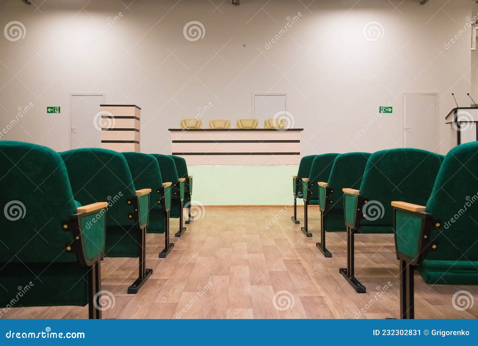 Chairs in conference room stock image. Image of hall - 232302831