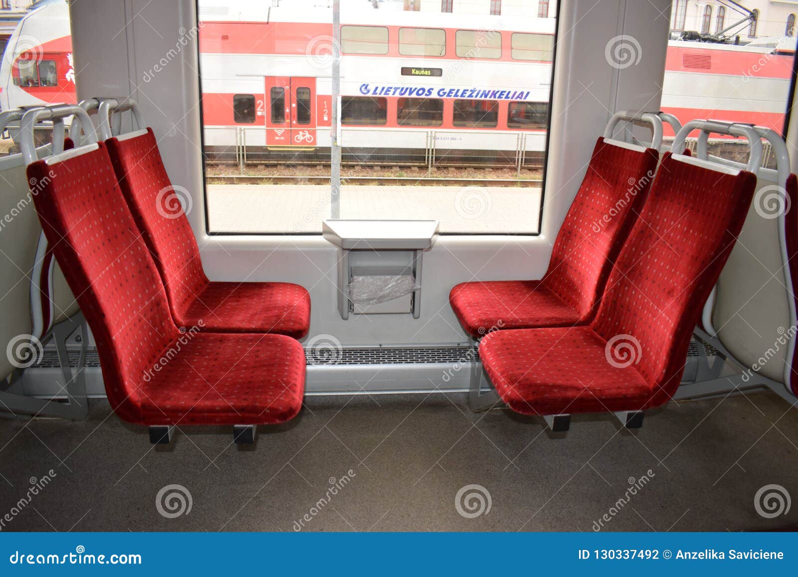 Chairs in an Electric Train with Red Velor Upholstery. the Interior of ...