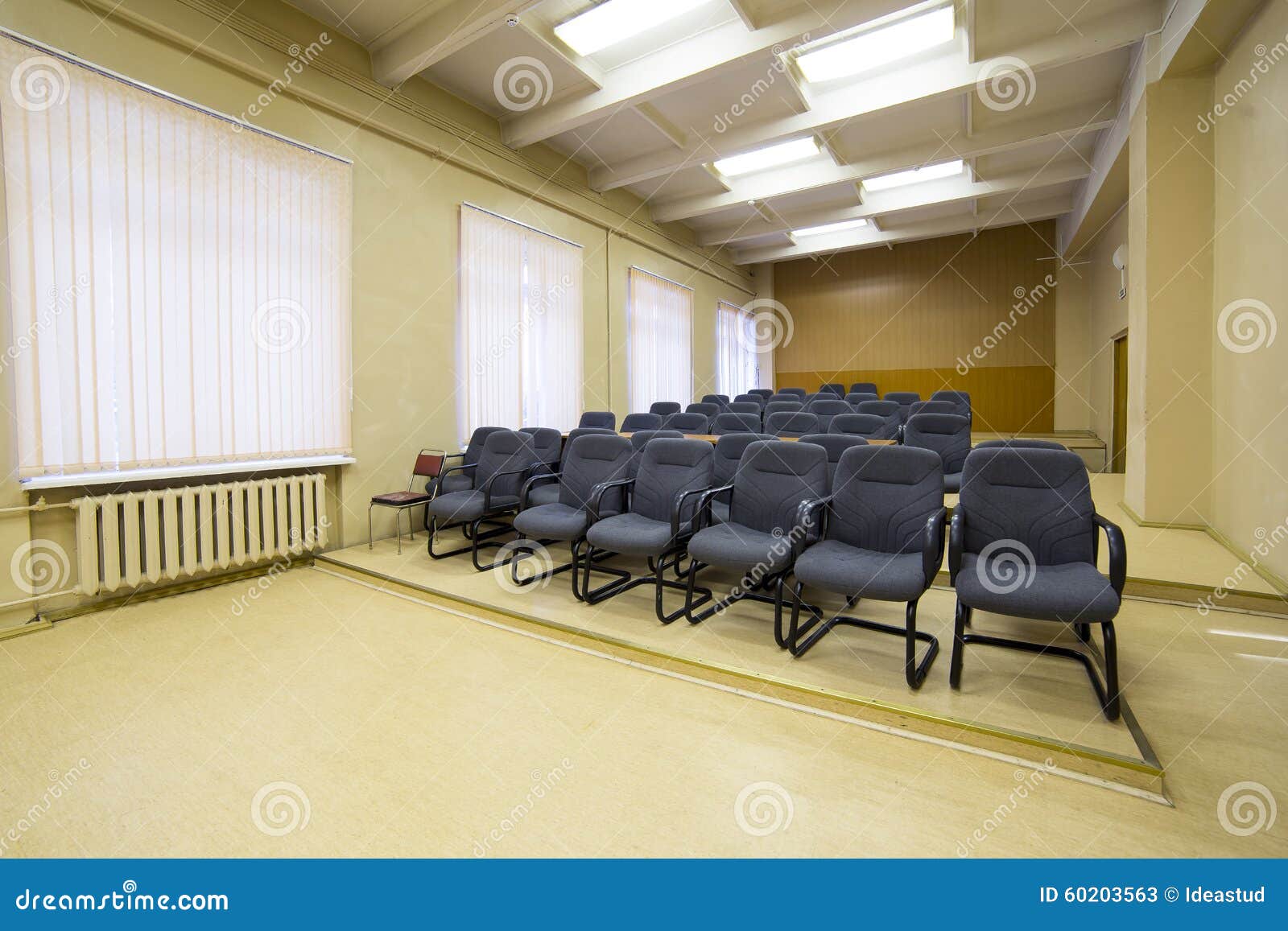 Chairs in Empty Conference Hall Stock Image - Image of display ...