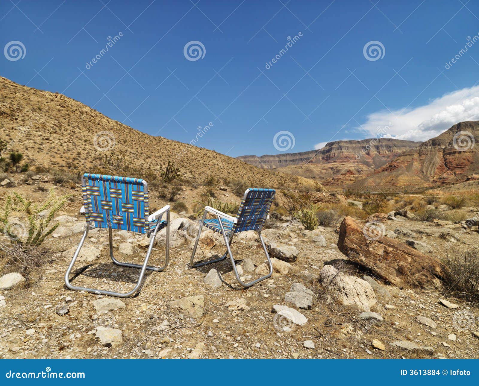 Chairs facing landscape. stock photo. Image of colour - 3613884