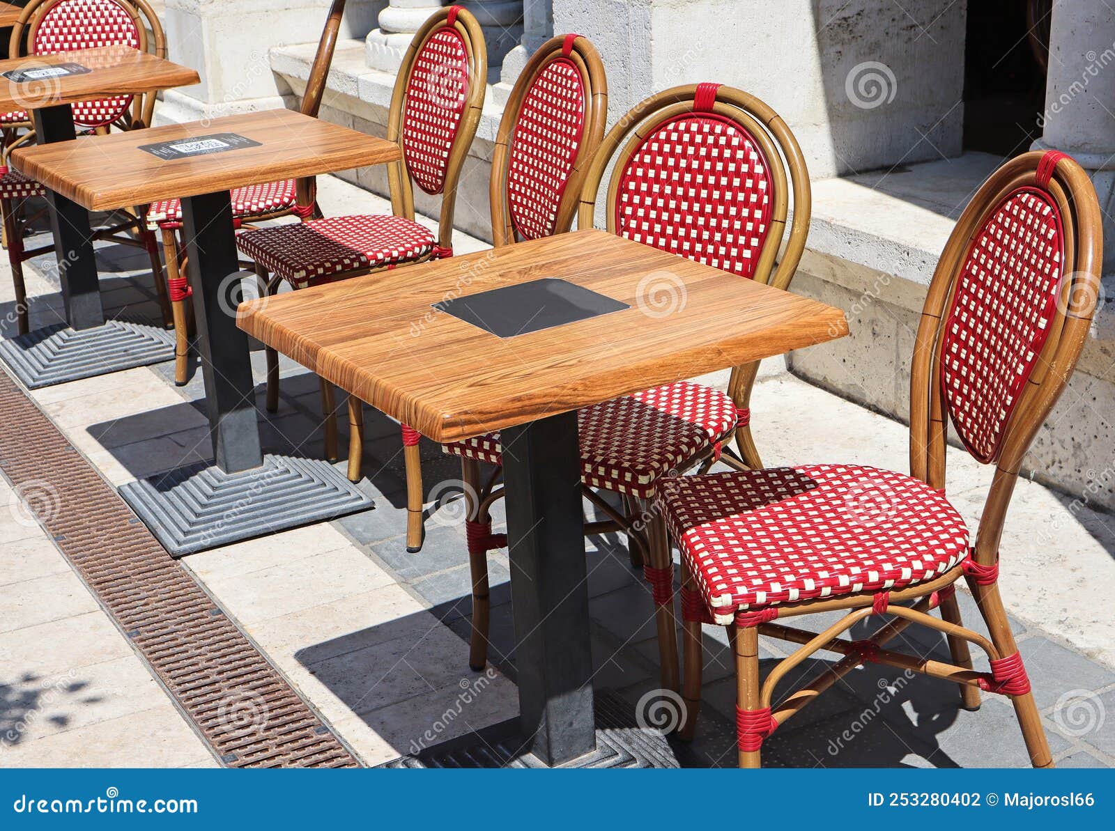 Chairs in Front of a Restaurant Stock Photo - Image of chair, bent ...