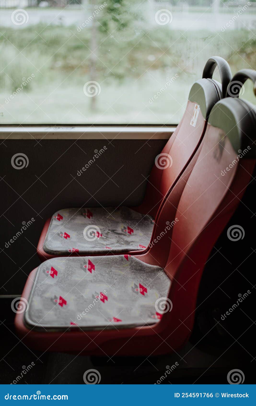 Chairs and Glass Window Inside a Bus Stock Photo - Image of inside ...