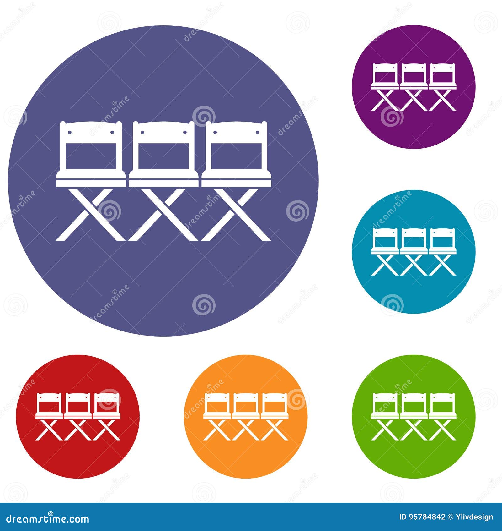 Chairs icons set stock vector. Illustration of manager - 95784842