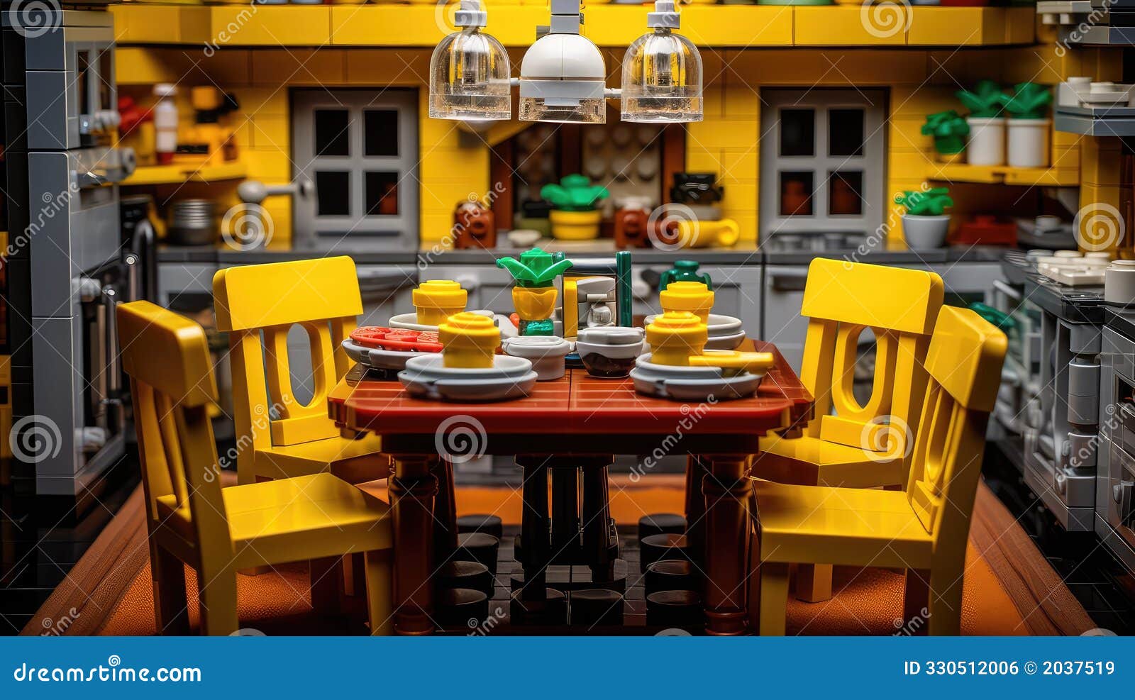 Chairs lego kitchen stock illustration. Illustration of friends - 330512006