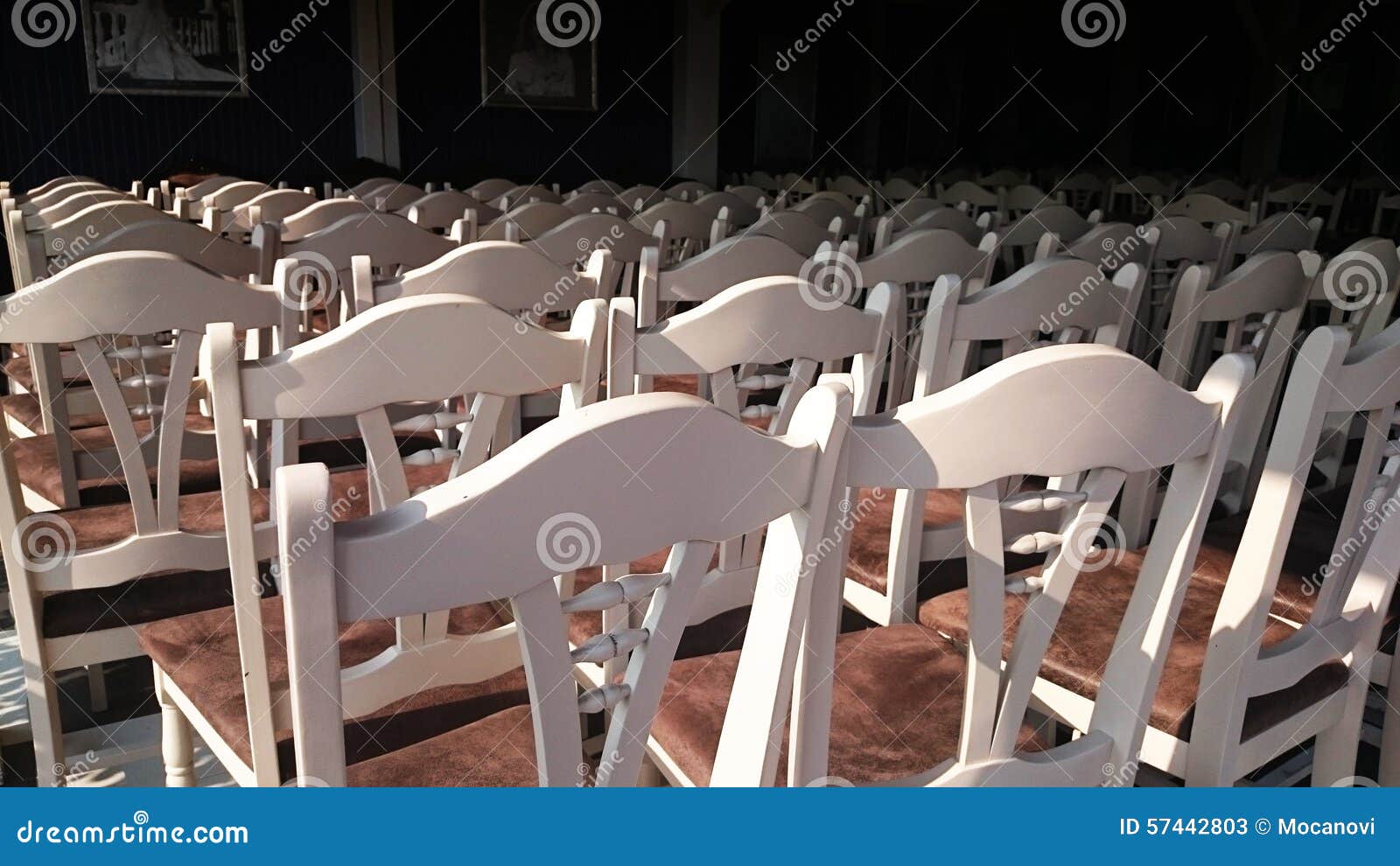 Chairs stock image. Image of chairs, wood, uniform, whites - 57442803