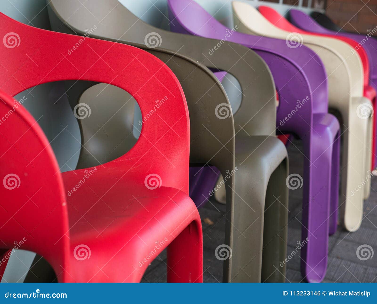 Chairs in Many Colors stock photo. Image of texture - 113233146