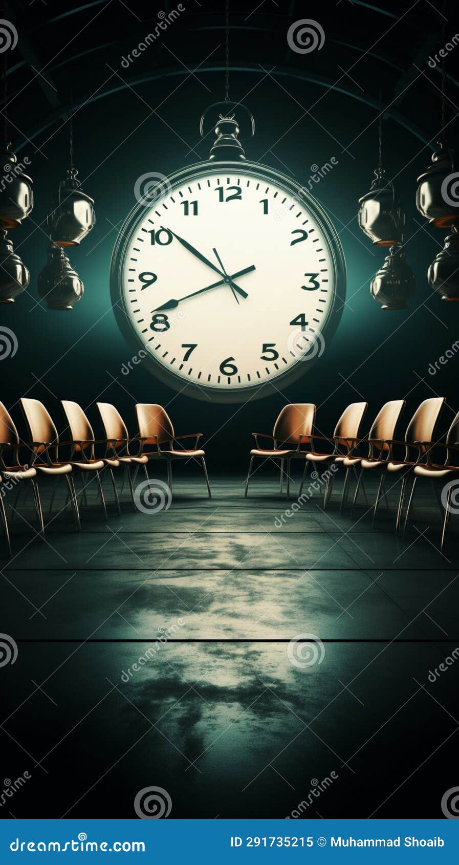 Chairs Meet Clock An Illustrative Rendering Creates A Unique And ...
