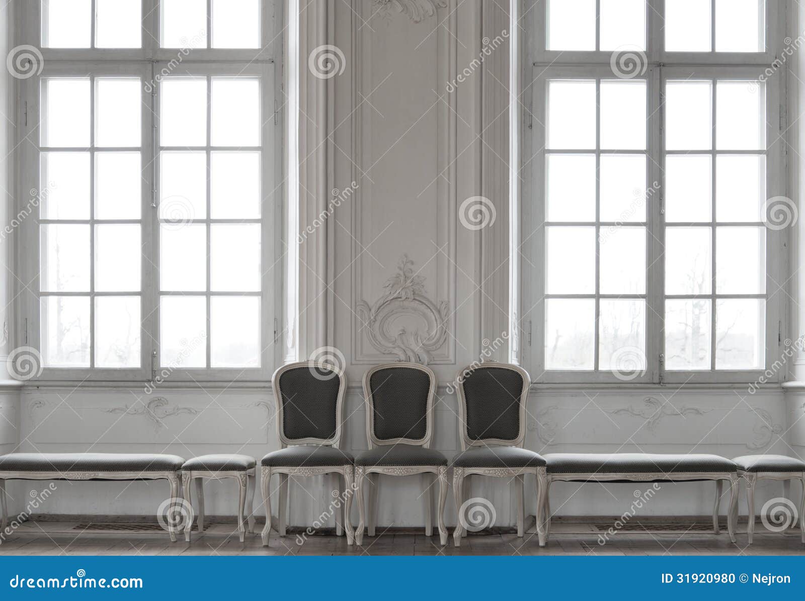 Chairs near wall stock photo. Image of looking, inside - 31920980