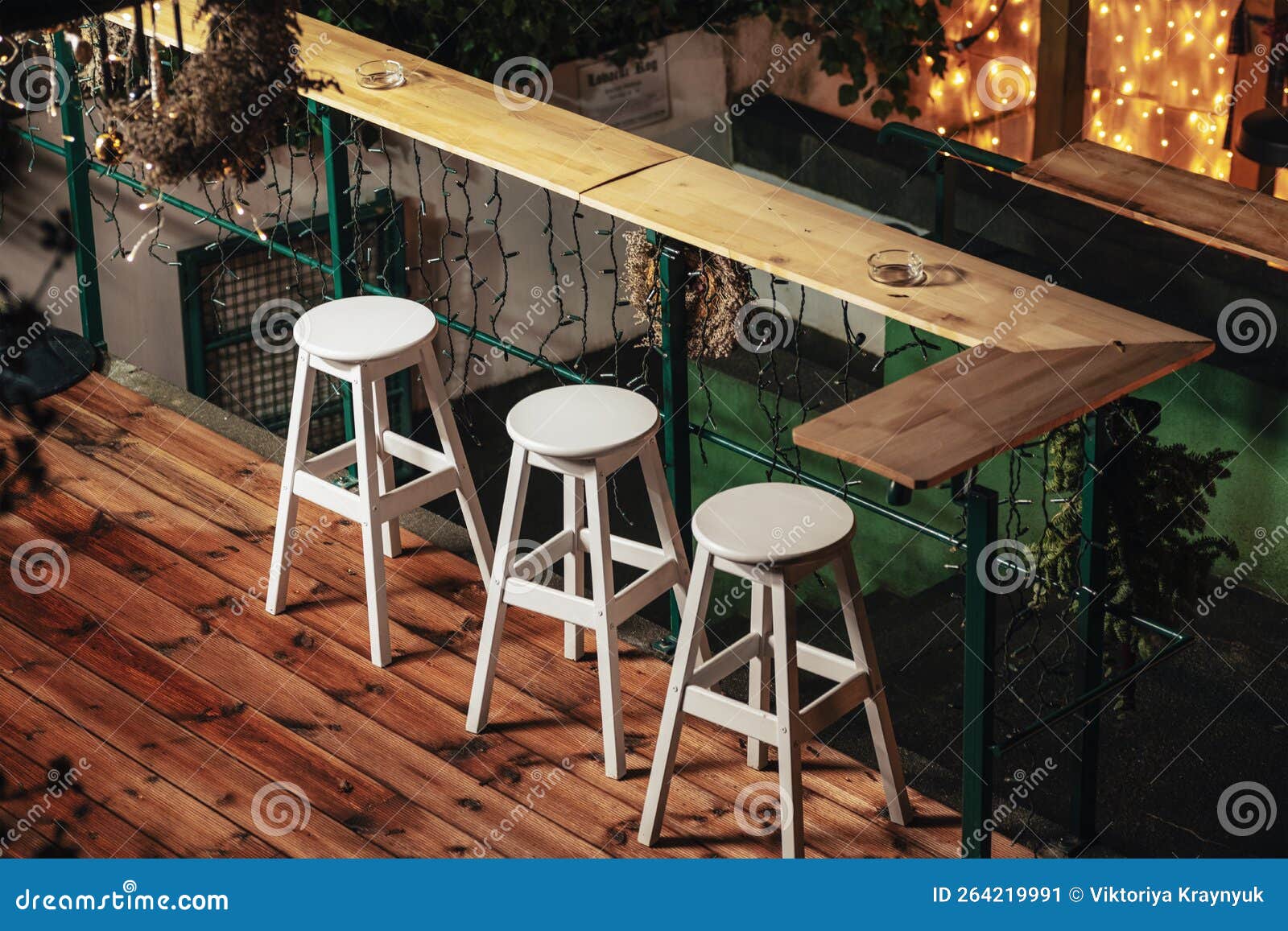 Chairs in Outdoor Cafe Decorated for Christmas Stock Image - Image of ...