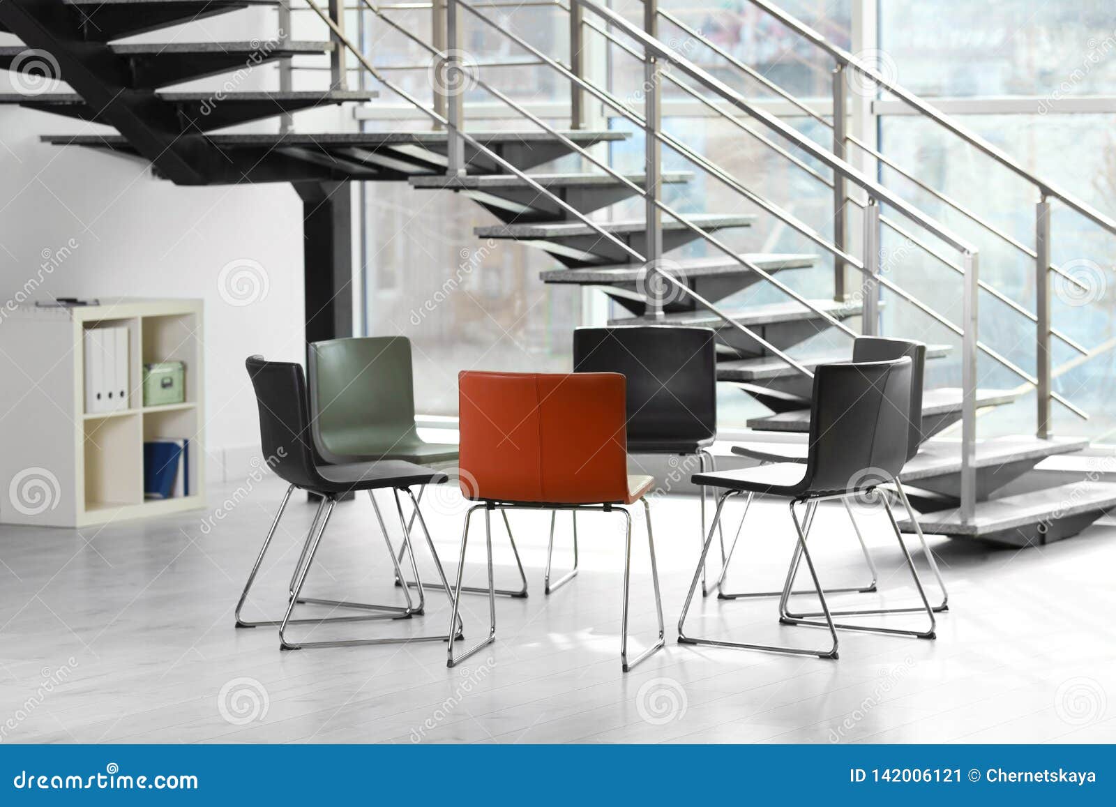 Chairs Prepared for Group Therapy Session in Office. Stock Image ...