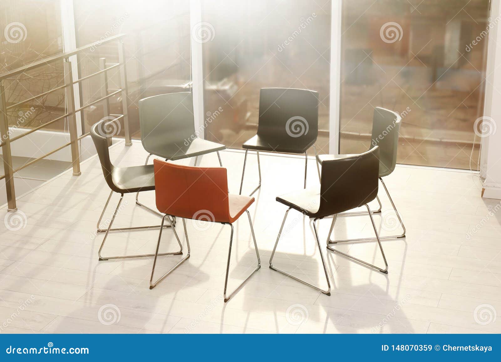 Chairs Prepared for Group Therapy Session. Meeting Room Interior Stock ...