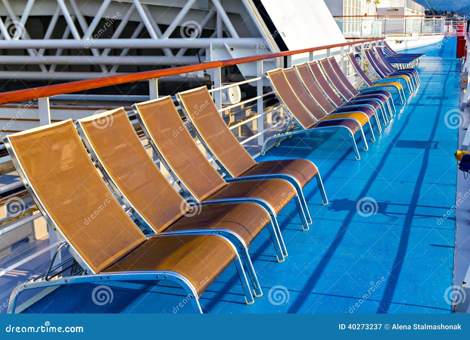 Chairs on promenade deck stock image. Image of journey - 40273237