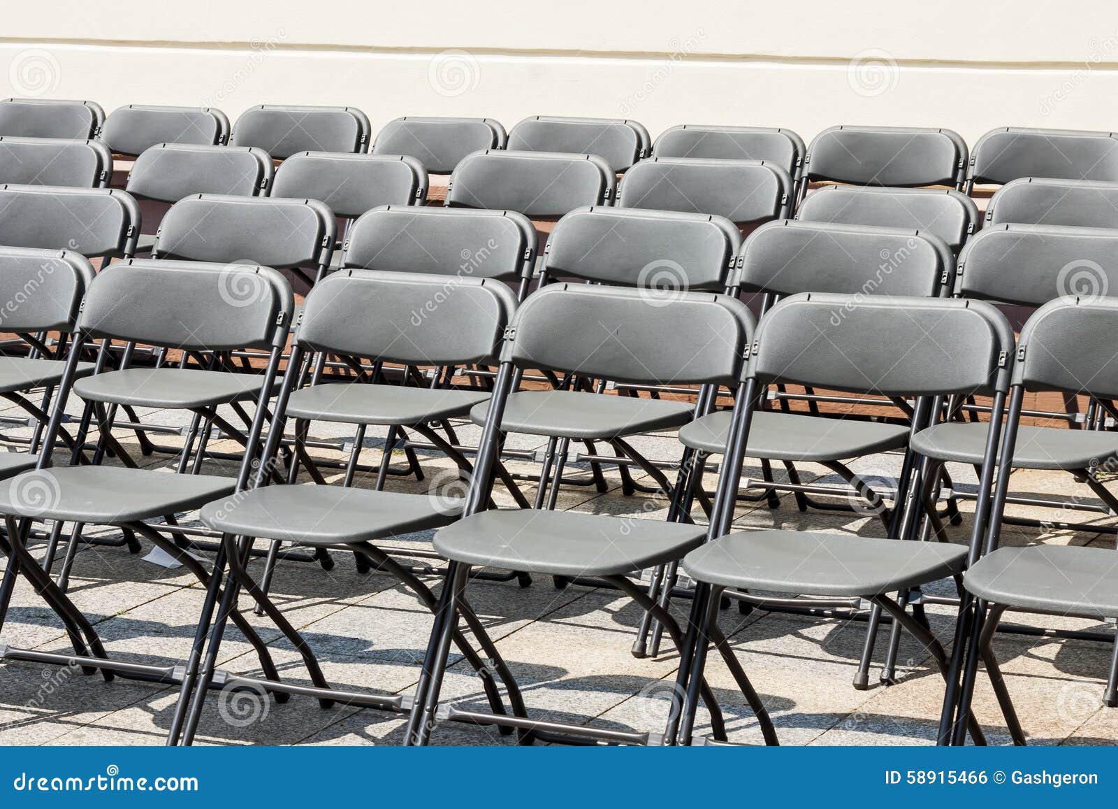Chairs in Rows before the Concert. Stock Photo - Image of audience ...