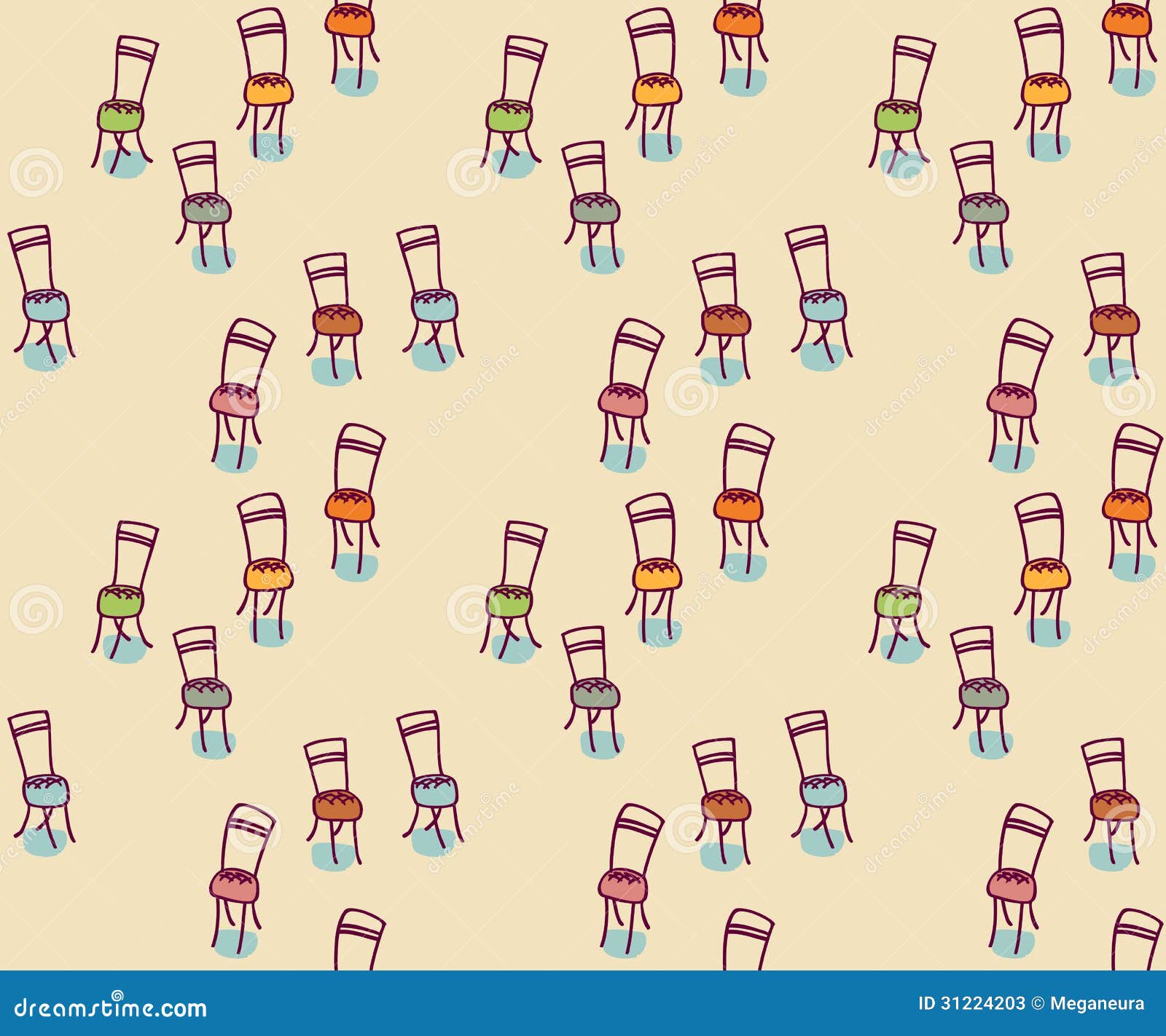 Chairs seamless pattern stock vector. Illustration of simple - 31224203