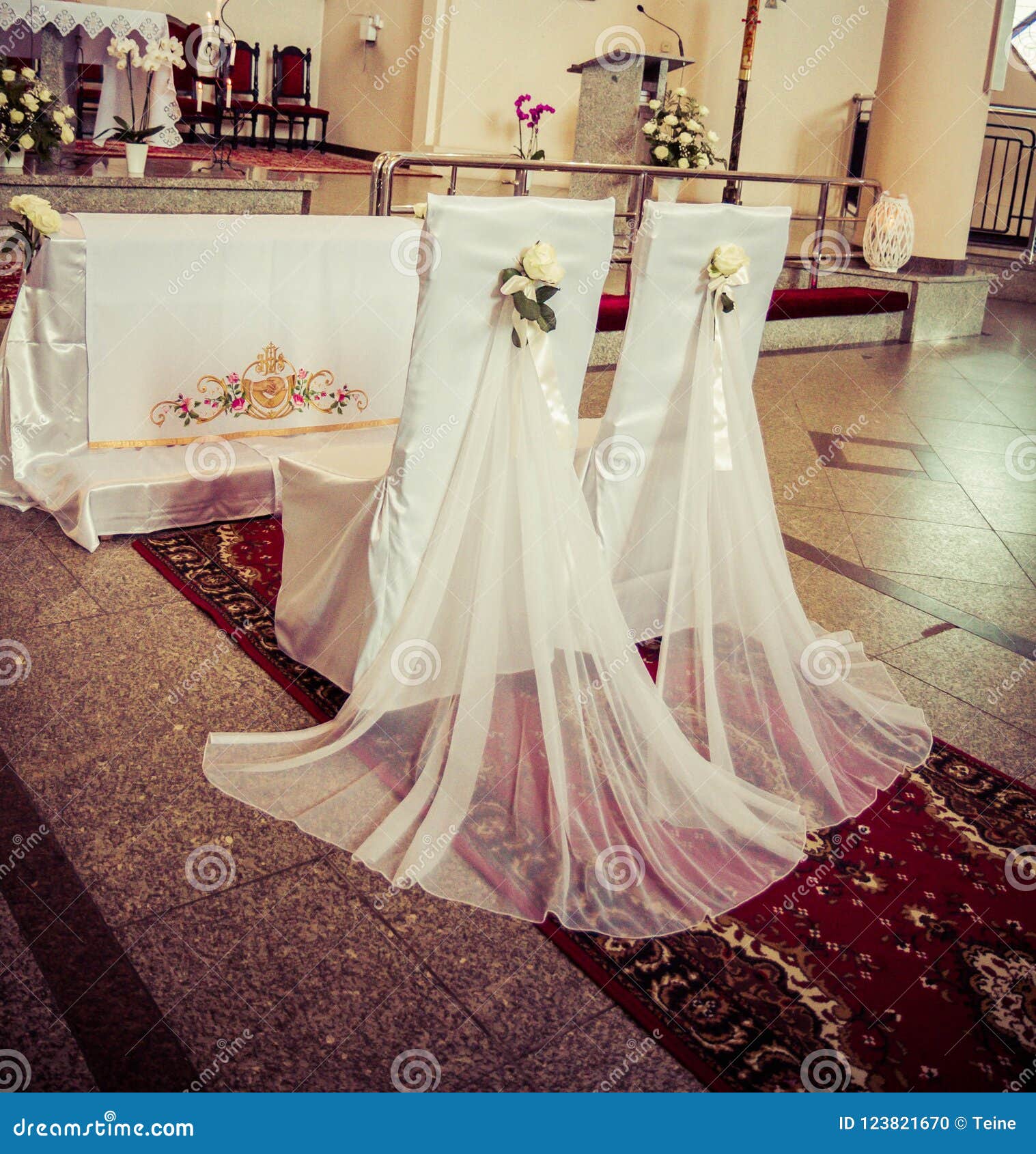 Chairs Set Up for a Weeding Stock Photo - Image of decorated ...
