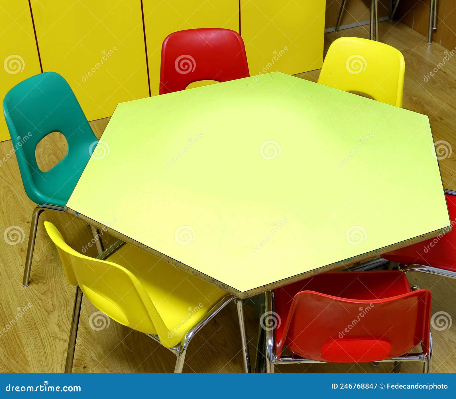 Chairs and a Small Table of a Kindergarten Class Stock Image - Image of ...