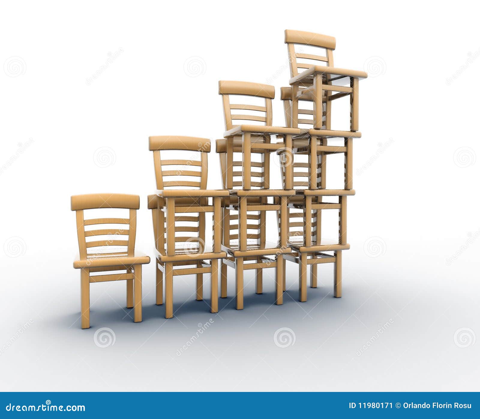 Chairs stack in balance stock illustration. Illustration of stack ...