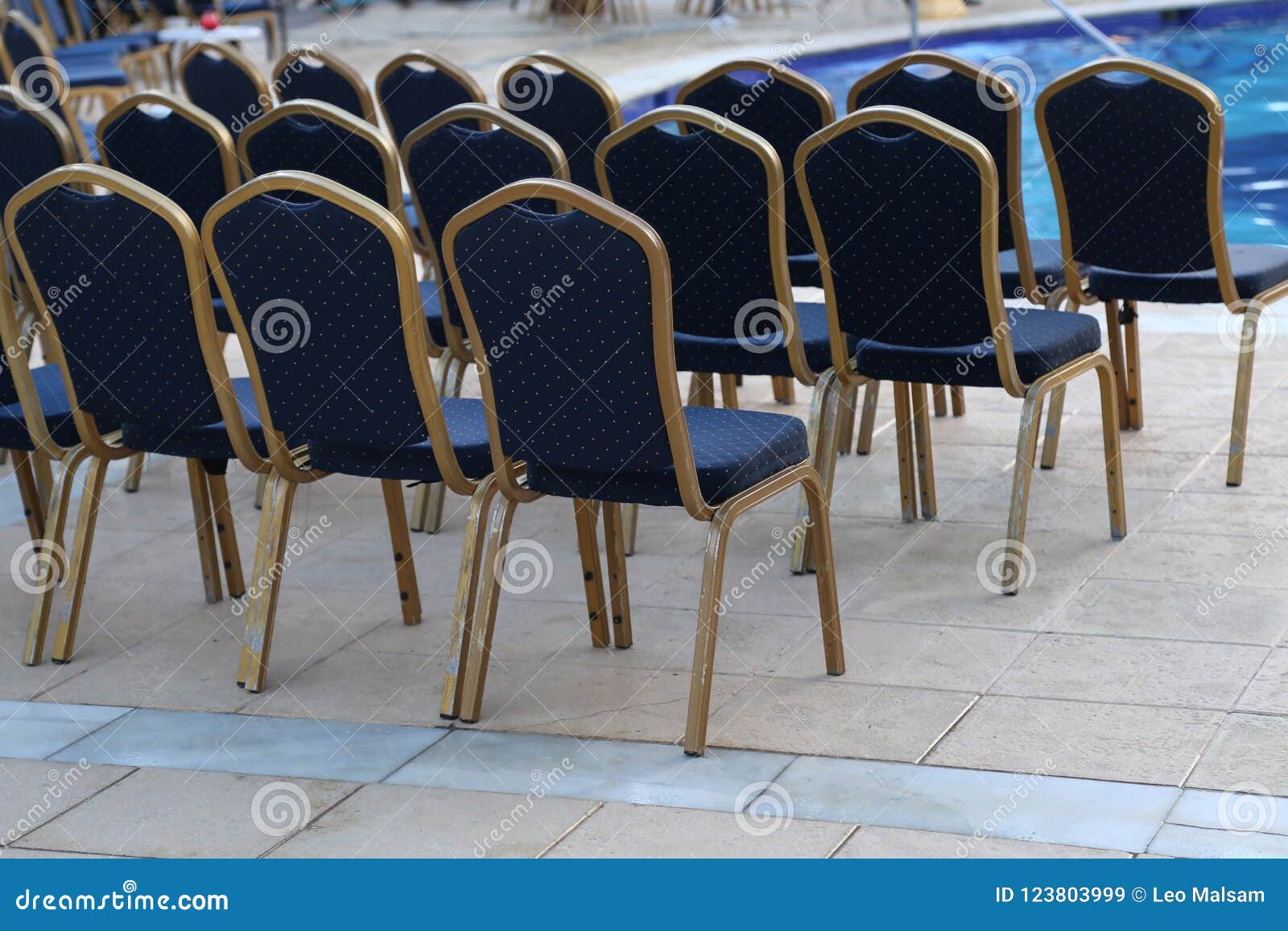 Chairs stand in rows stock image. Image of concept, outdoor - 123803999