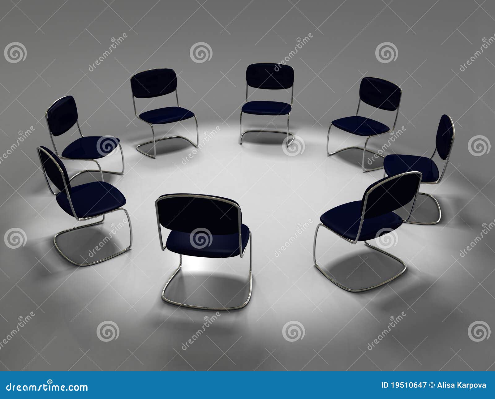 Chairs Standing in a Circle Stock Illustration - Illustration of ...