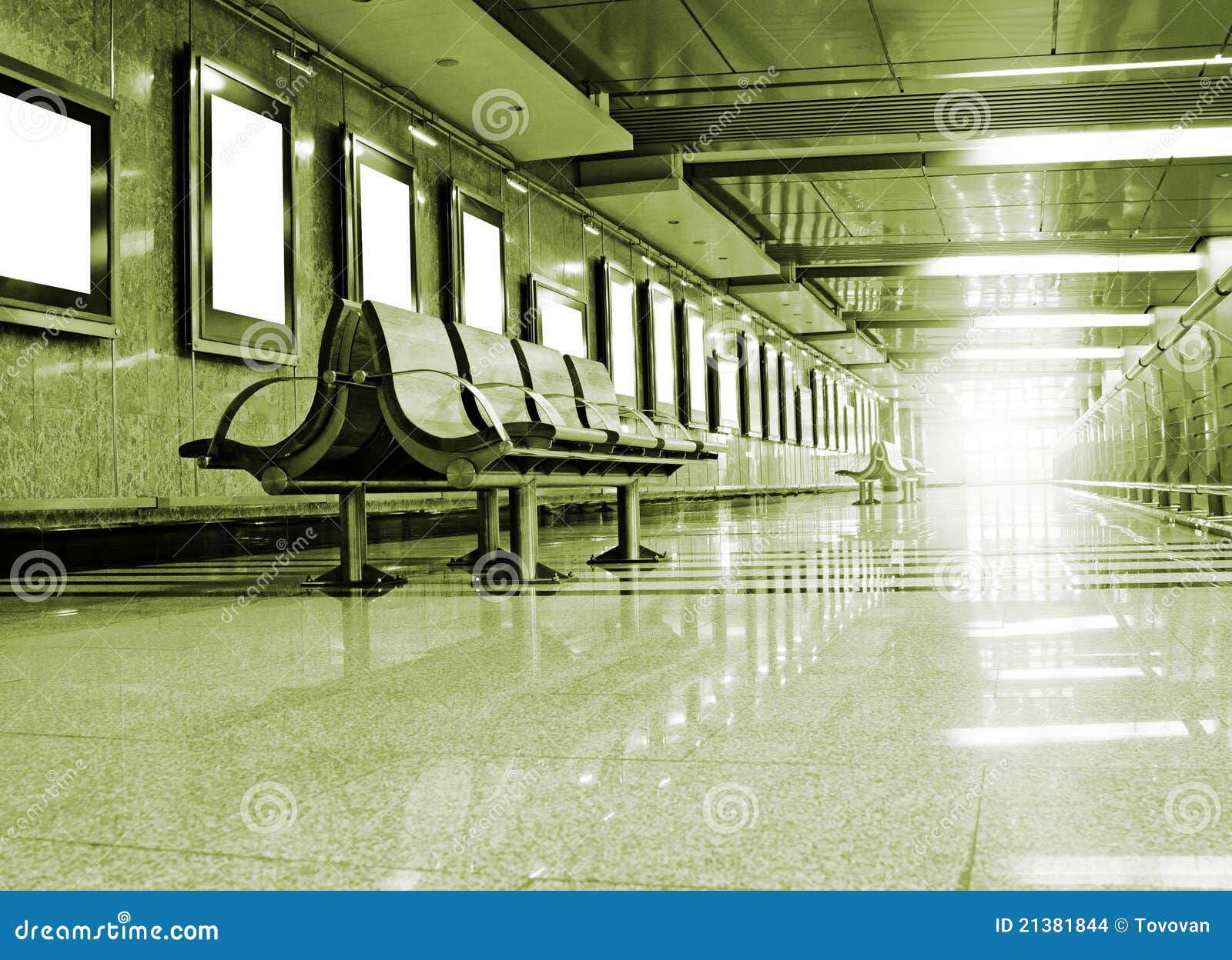 Chairs on a station stock photo. Image of hall, corridor - 21381844