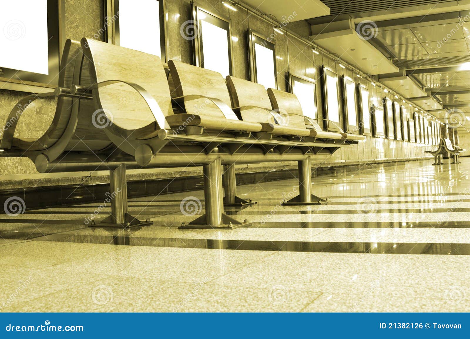 Chairs on a station stock photo. Image of corridor, glass - 21382126