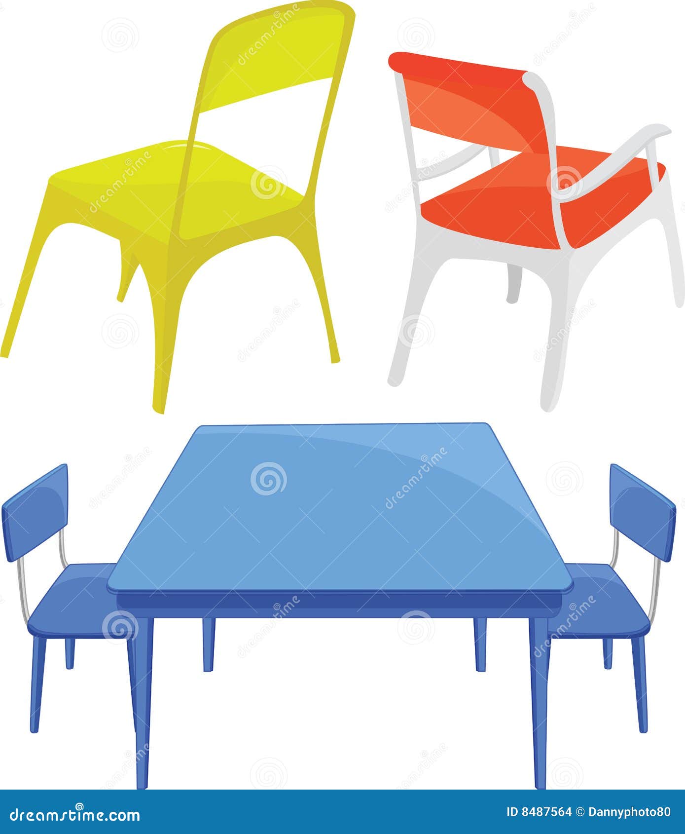 Chairs and table stock illustration. Illustration of four - 8487564