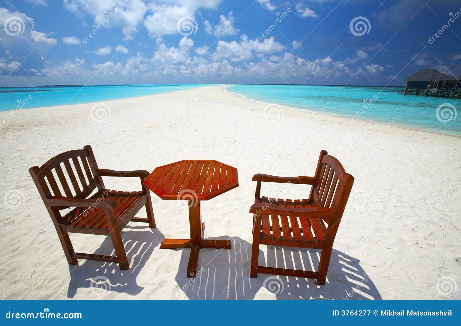 Chairs and Table are on the Beach Stock Image - Image of infinity ...