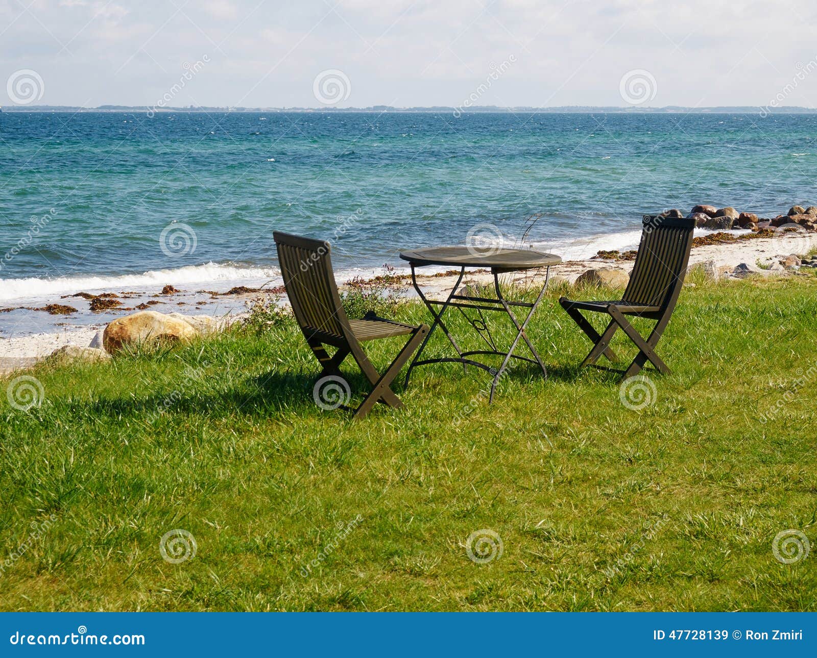 Chairs and Table on a Beautiful Beach Stock Image - Image of holiday ...