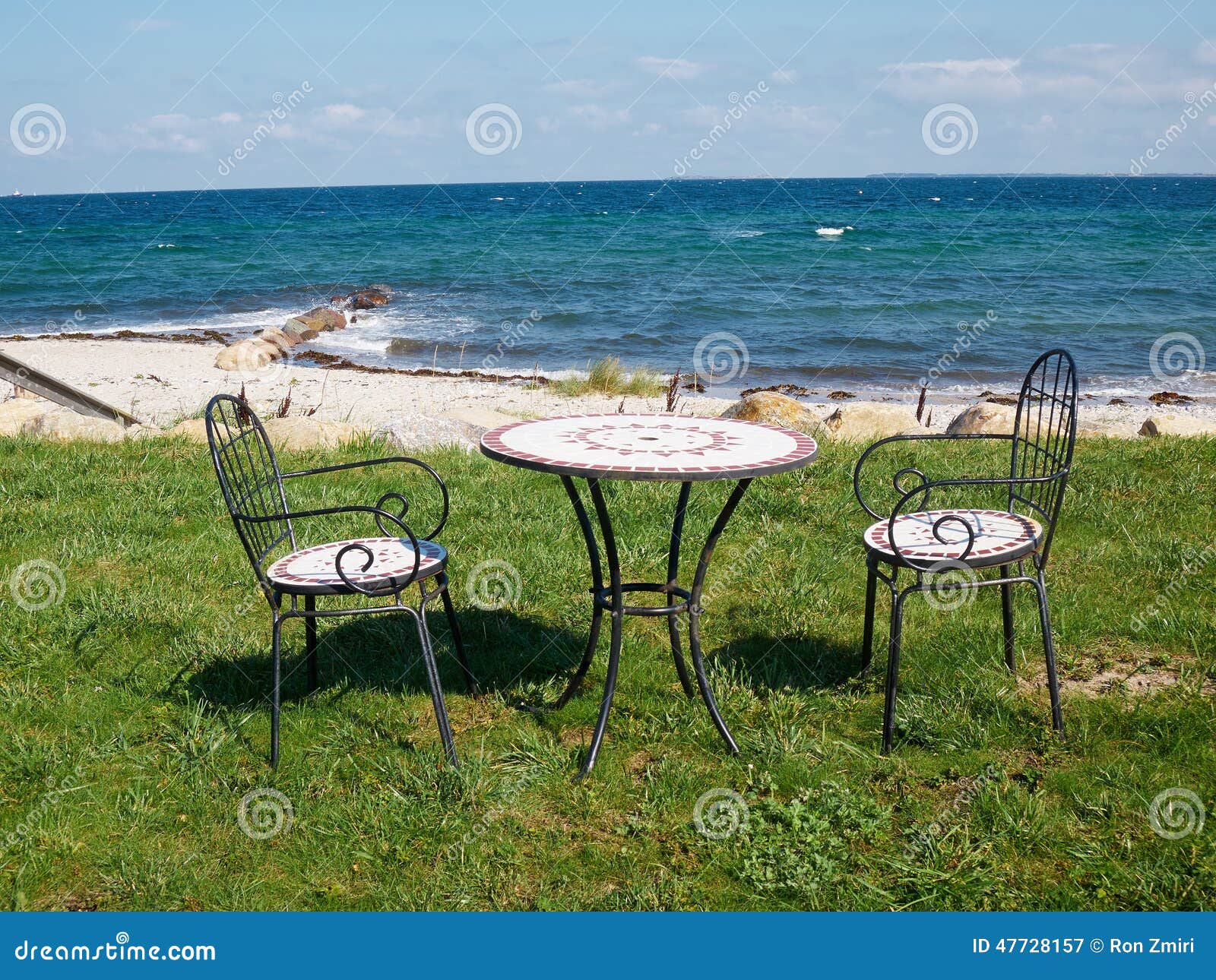 Chairs and Table on a Beautiful Beach Stock Image - Image of holiday ...