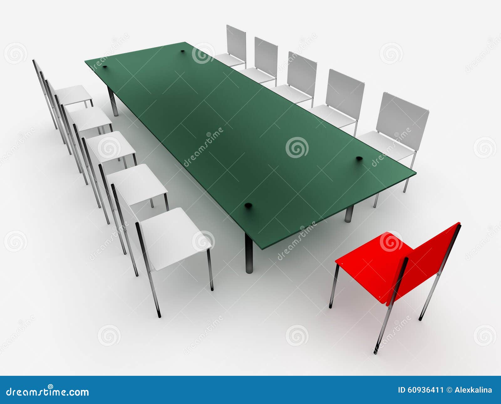 Chairs and Table. Leadership Concept Stock Illustration - Illustration ...