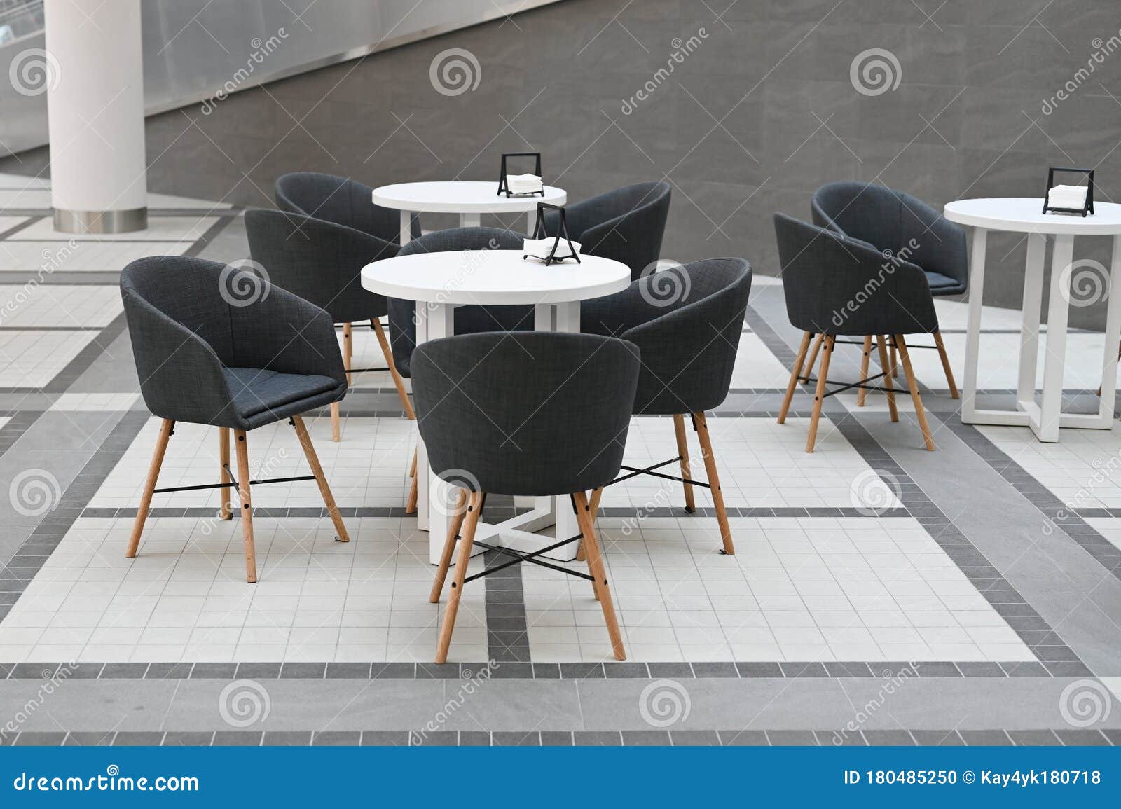 Chairs with a Table in the Mall. Chairs and Table in Shopping Mall ...