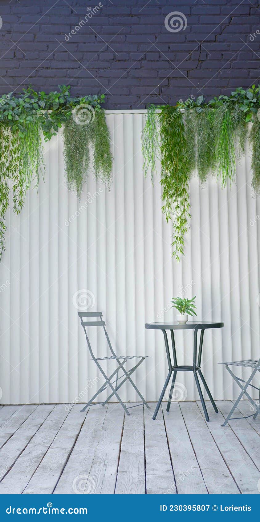 Chairs and a Table on a Terrace Stock Image - Image of grass, foliage ...