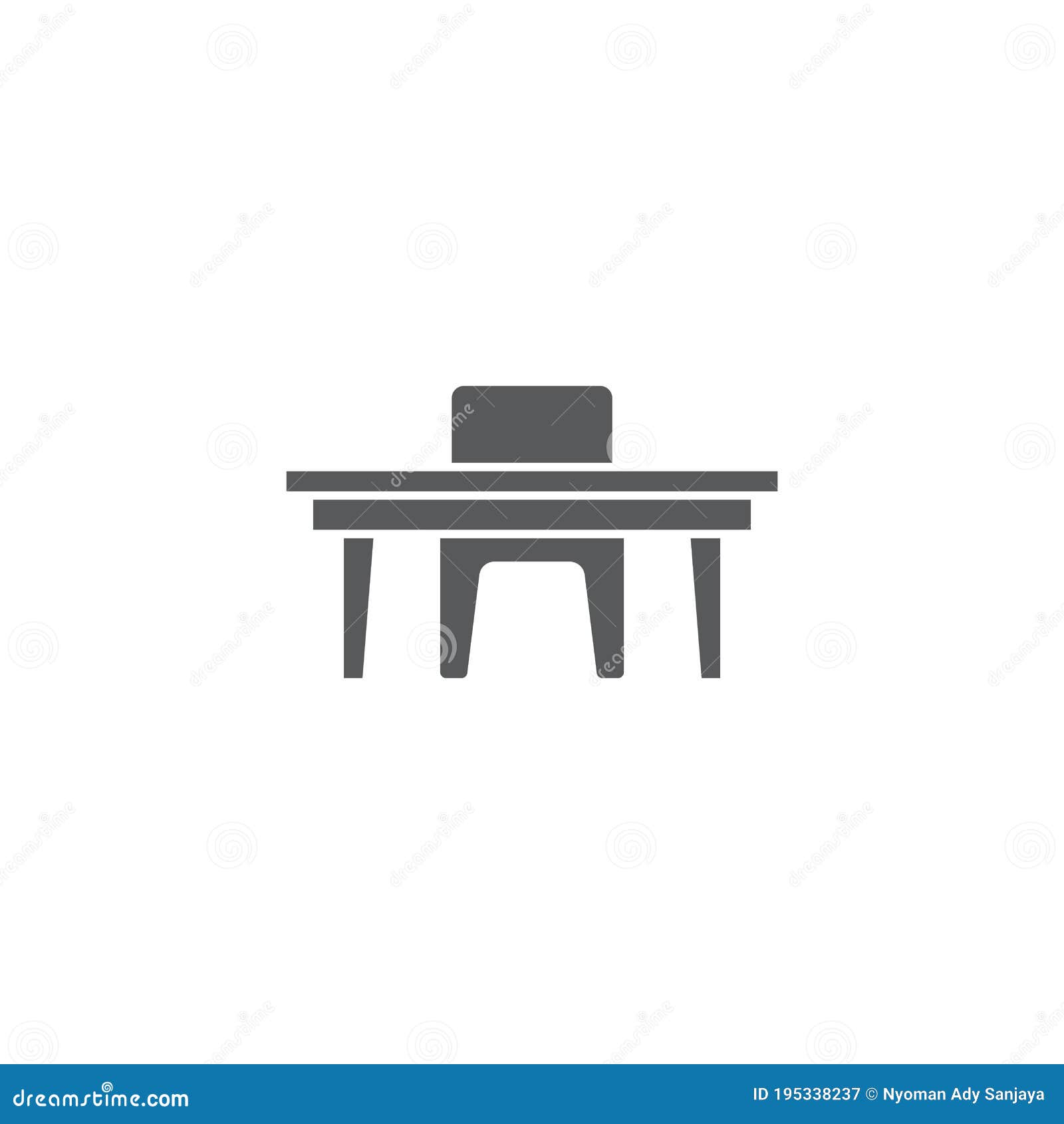 Chairs and Table Vector Icon Symbol Isolated on White Background Stock ...