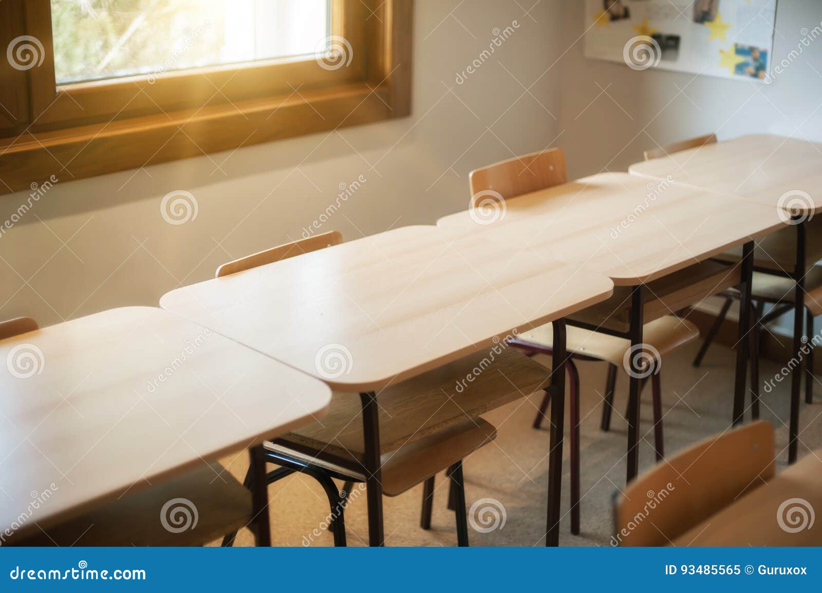 Chairs and Tables Inside Empty Classroom in Primary School Stock Image ...