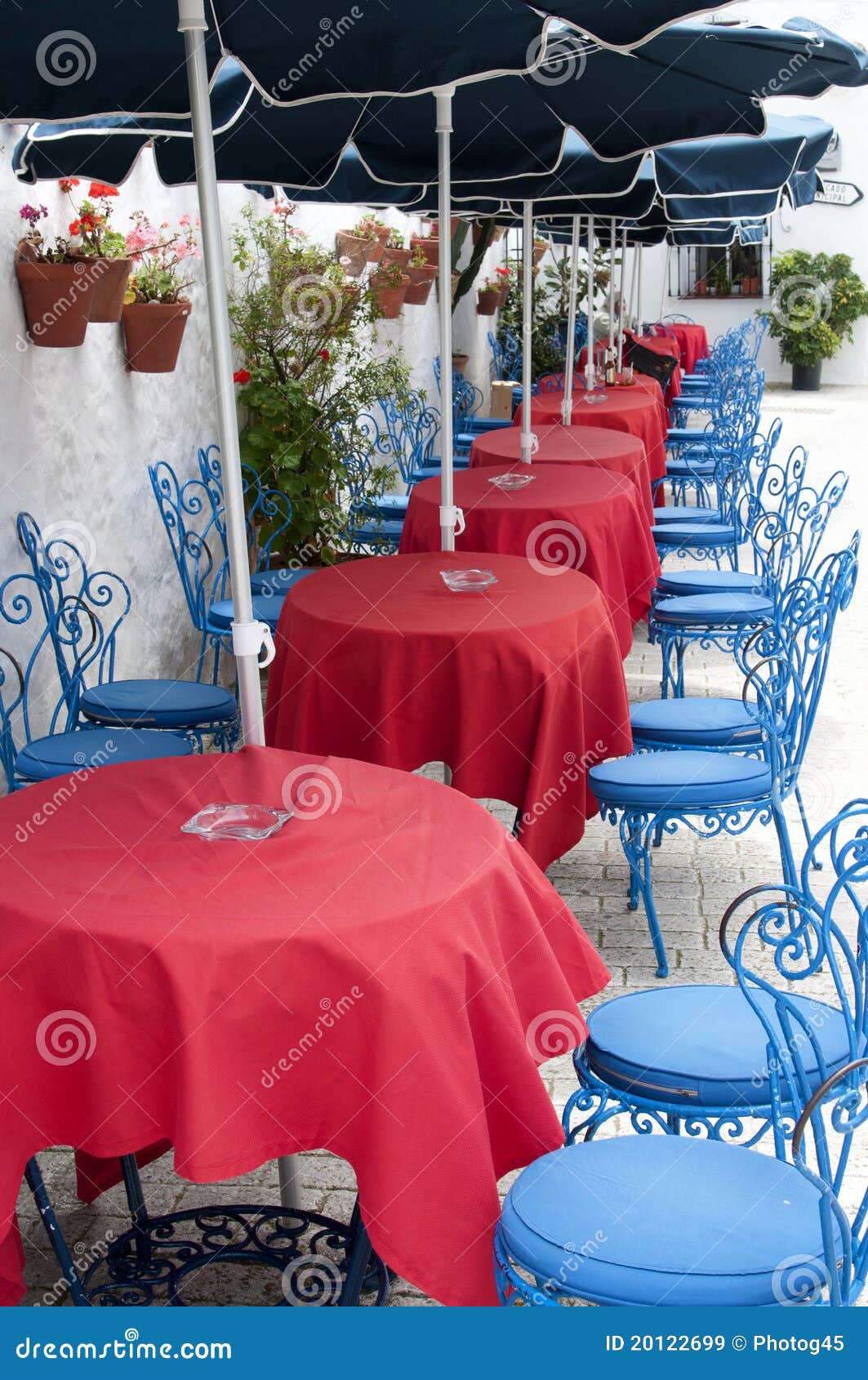 Chairs & Tables in a Outside Restaurant Stock Image - Image of ...