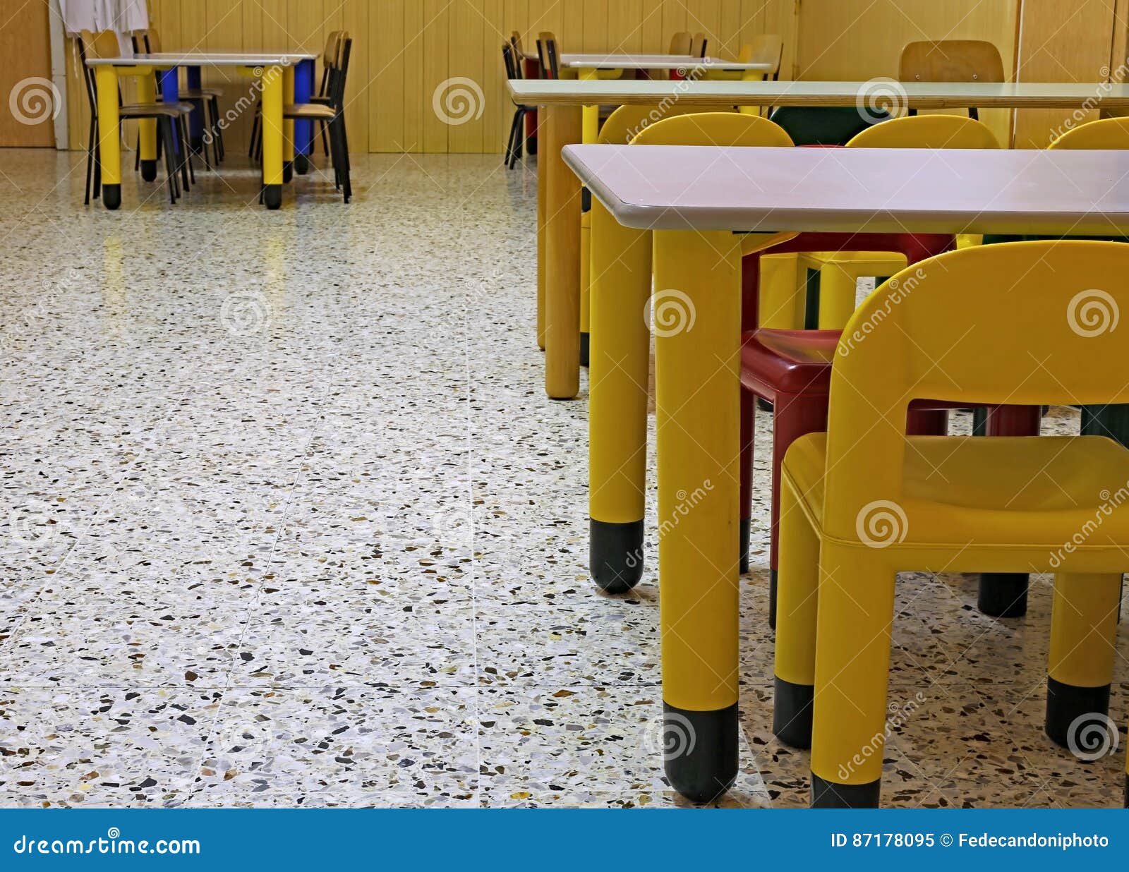 Chairs and the Tables in a School Classroom Stock Image - Image of ...