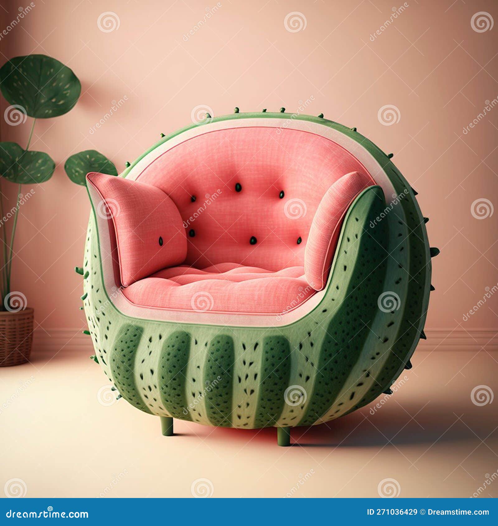 Chairs with Watermelon Seats Stock Image - Image of flower, produce ...