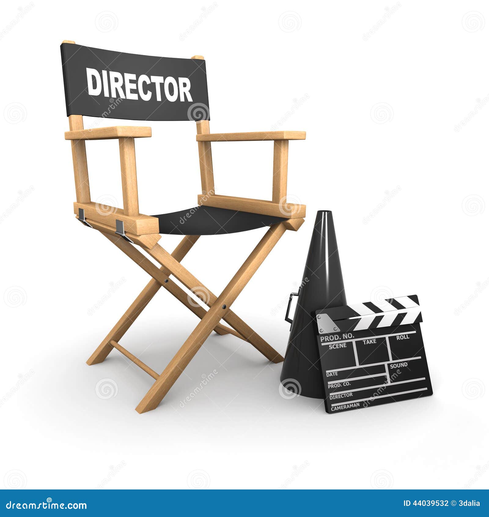 Chaise Des Directeurs 3d Sur L'ensemble De Film Illustration Stock ...