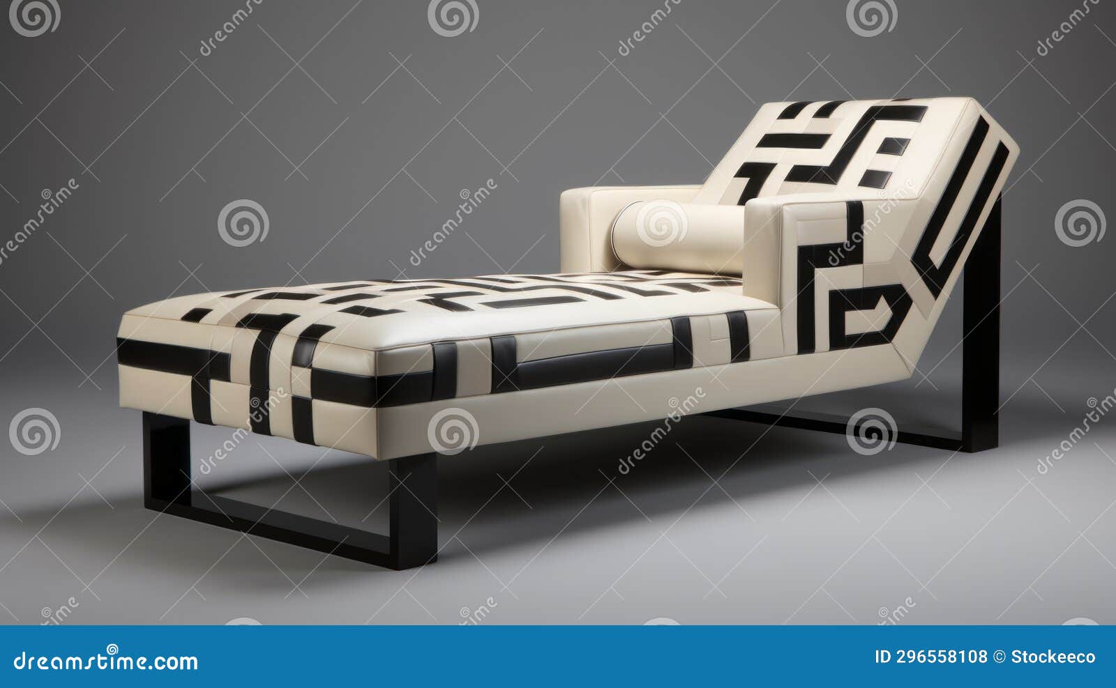 Modern Geometric Design Leather Chaise Lounge Stock Illustration ...